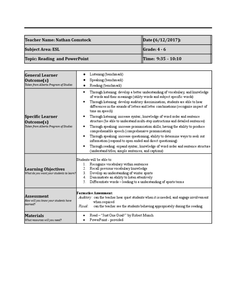 Lesson Plan 48 | PDF | Speech | Vocabulary