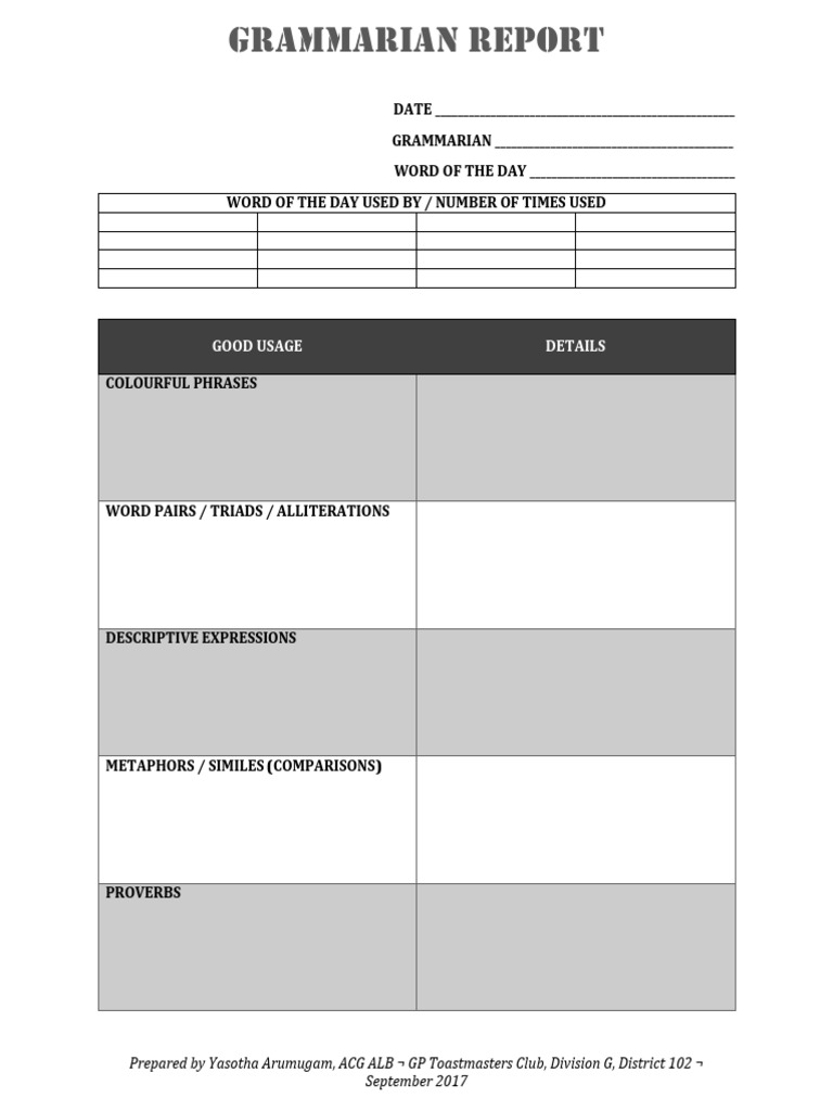 Grammar Report Highlights Good Usage and Areas to Improve | PDF