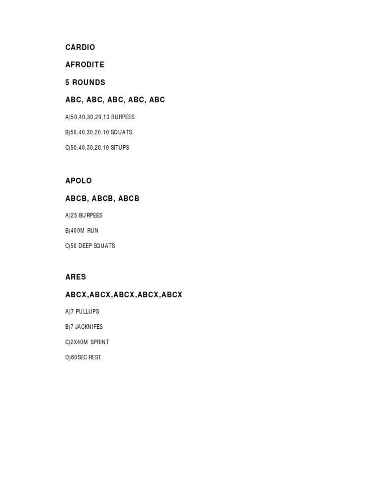 CARDIO WORKOUTS ABC | PDF