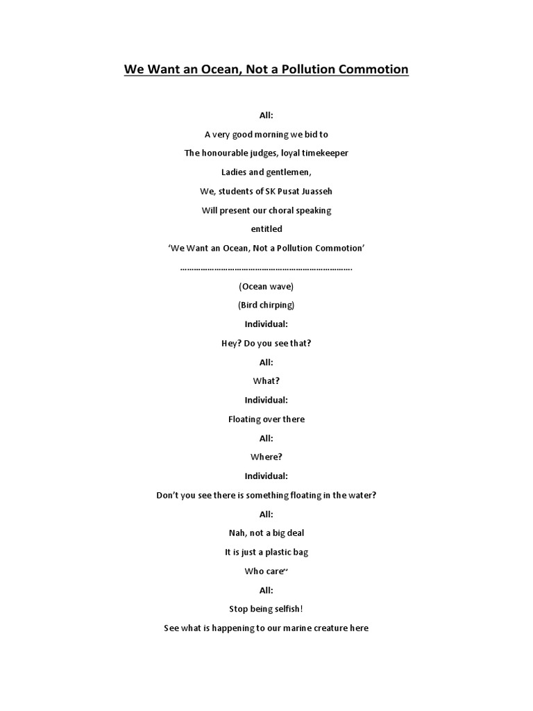 Choral Speaking Text-Revised | PDF | Nature