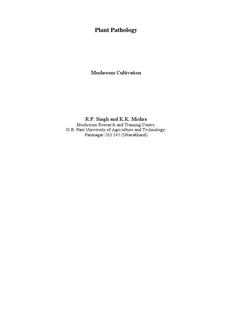 Plant Pathology Mushroom Cultivation | PDF | Edible Mushroom | Compost