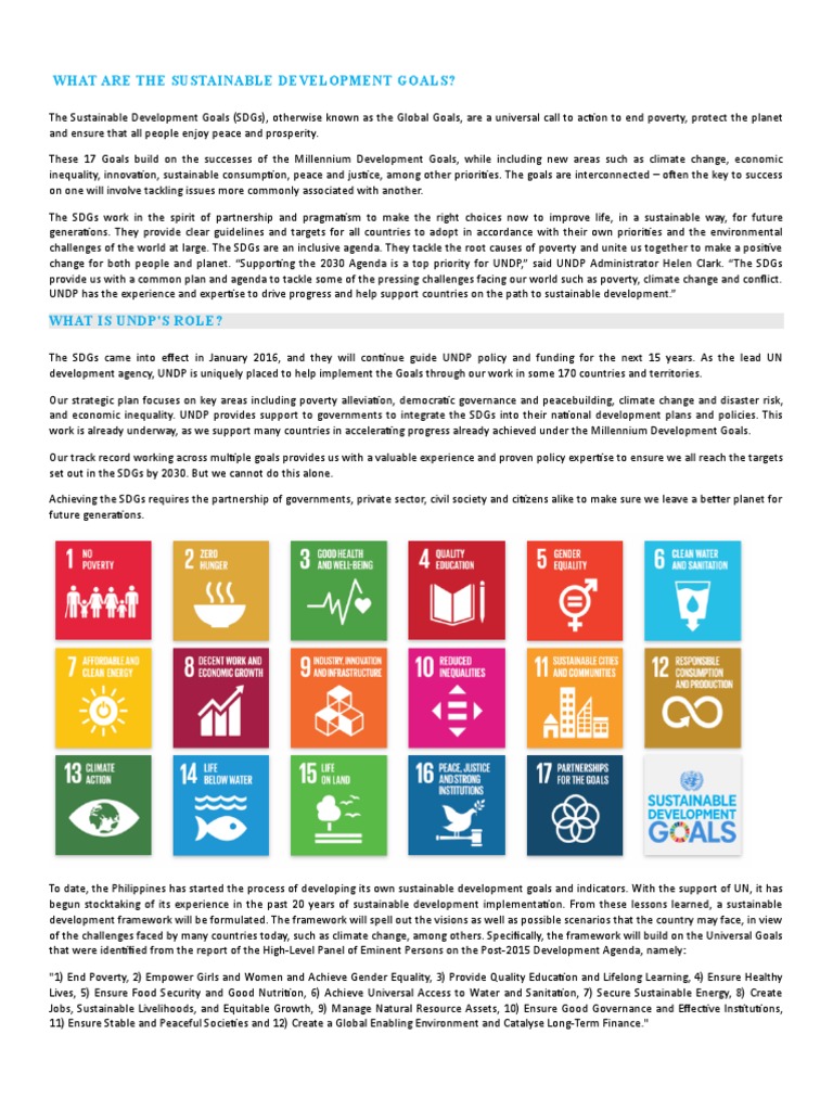 What Are The Sustainable Development Goals | PDF | United Nations ...