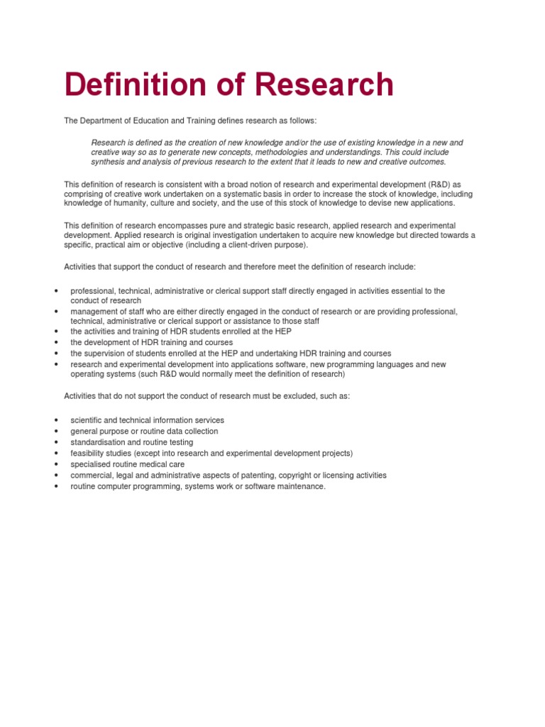 Definition of Research | PDF