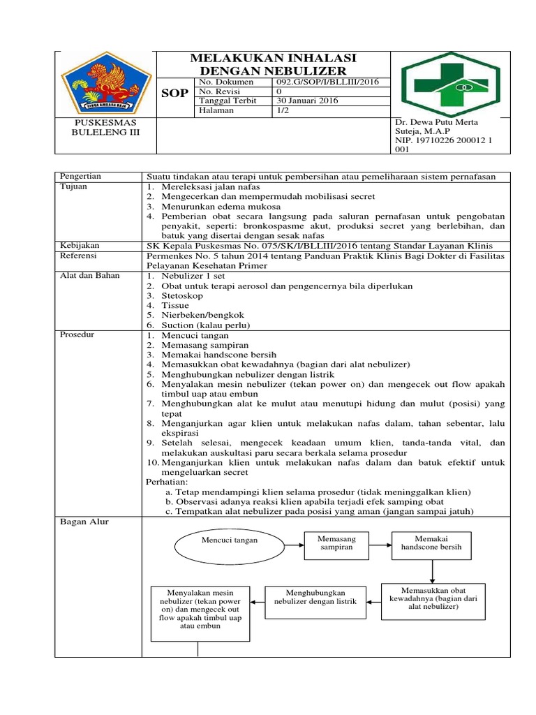 Melakukan Inhalasi Dengan Nebulizer | PDF