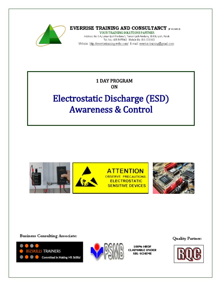 Electro Static Discharge Awareness | PDF | Electrostatic Discharge ...