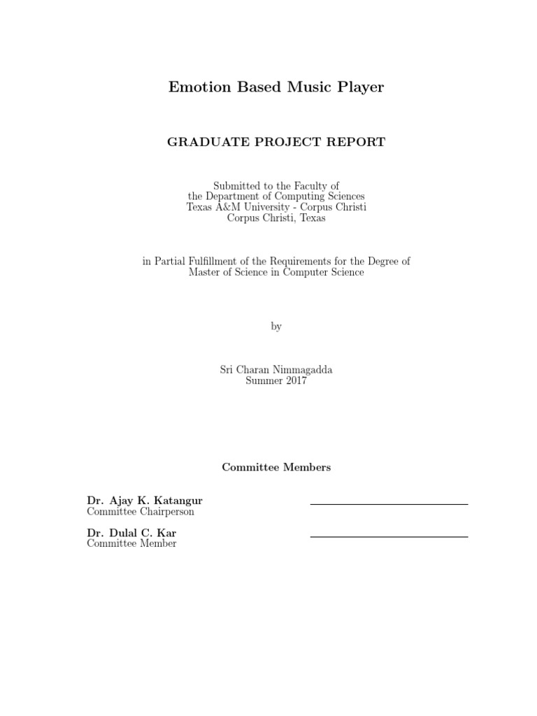 Emotion Based Music Player: Graduate Project Report | PDF | Angular Js ...