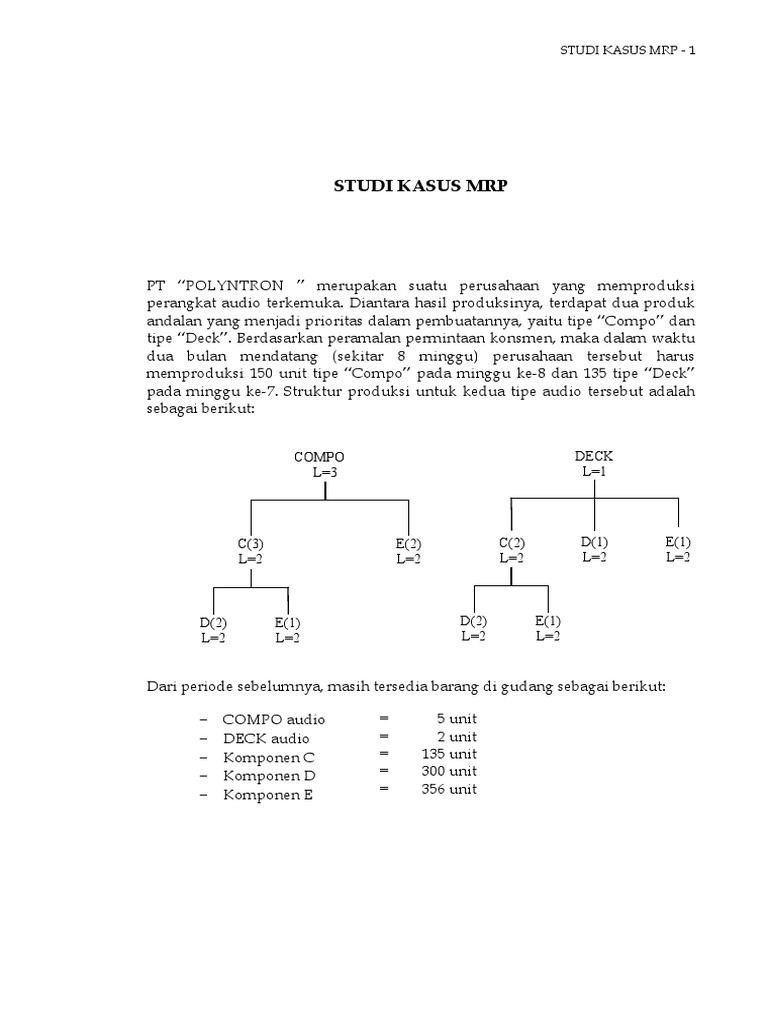 Soal Case Study Implementasi MRP | PDF
