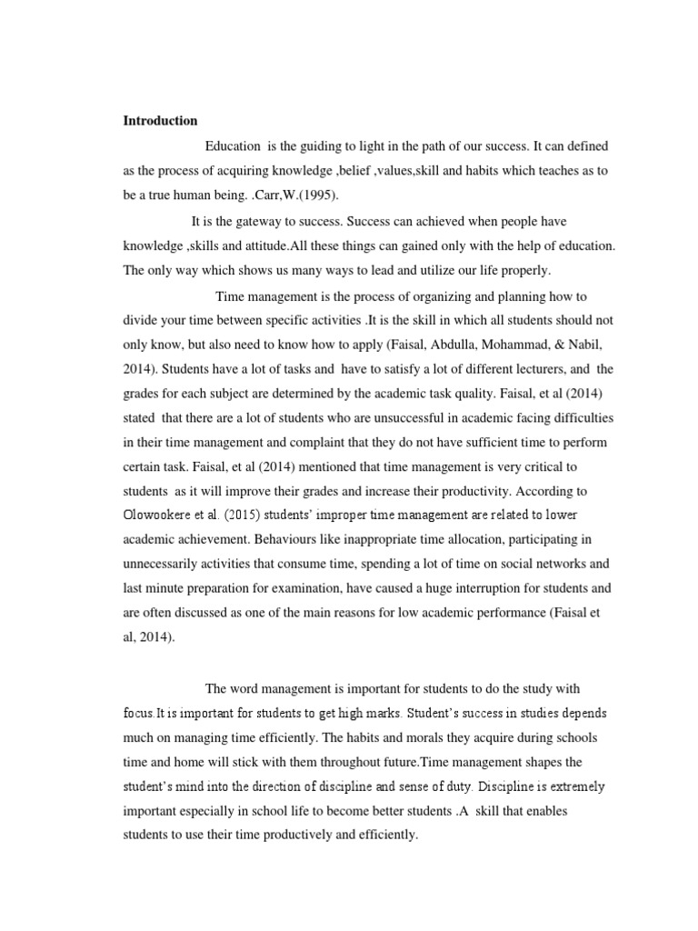 Timemanagement and Academic Performance Research Paper | PDF | Goal ...