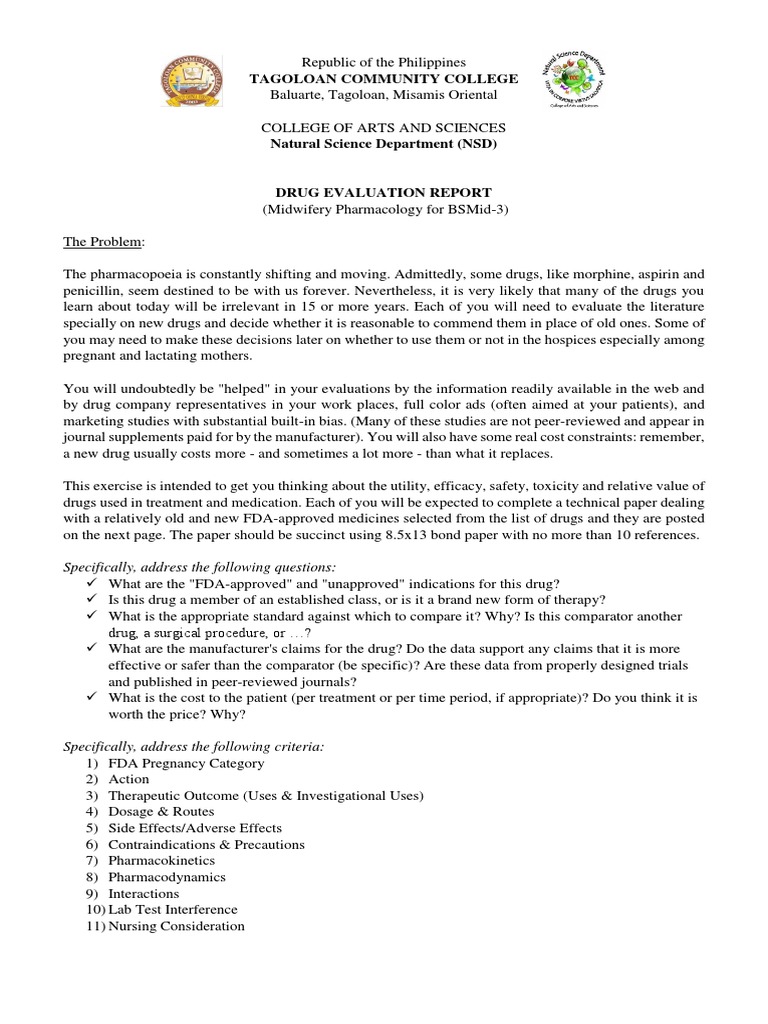 Drug Evaluation Report for Midwifery | PDF | Rtt | Organic Compounds