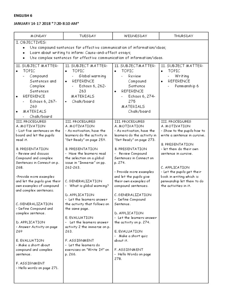 Lesson Plan | PDF | Grammatical Tense | Sentence (Linguistics)