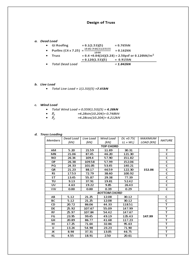 Design of Truss | PDF | Truss | Building Engineering