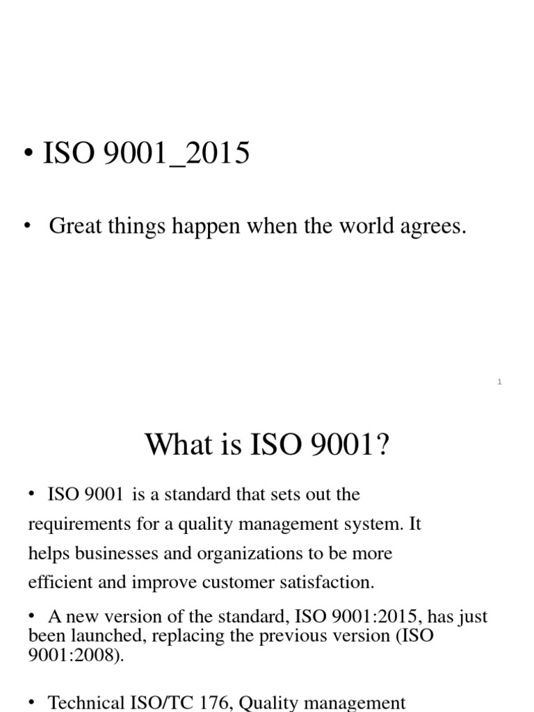 ISO 9001 - 2015-Training Material | PDF | Iso 9000 | Quality Management