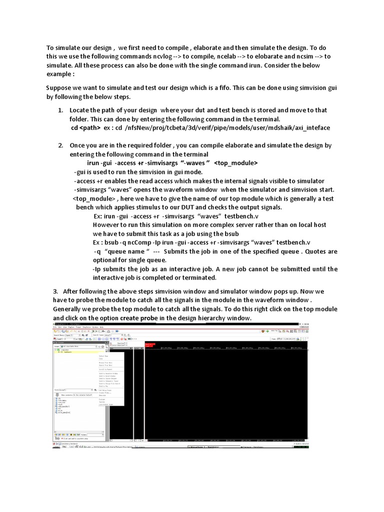 Simulation in Simvision | PDF | Simulation | Graphical User Interfaces