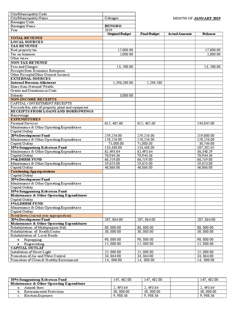 Original Budget Final Budget Actual Amounts Balances | PDF | Revenue ...