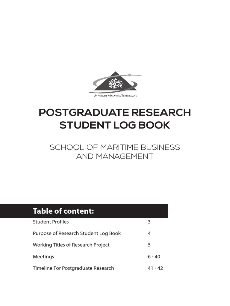 Tracking Progress and Guiding Research: A Postgraduate Student's Log ...