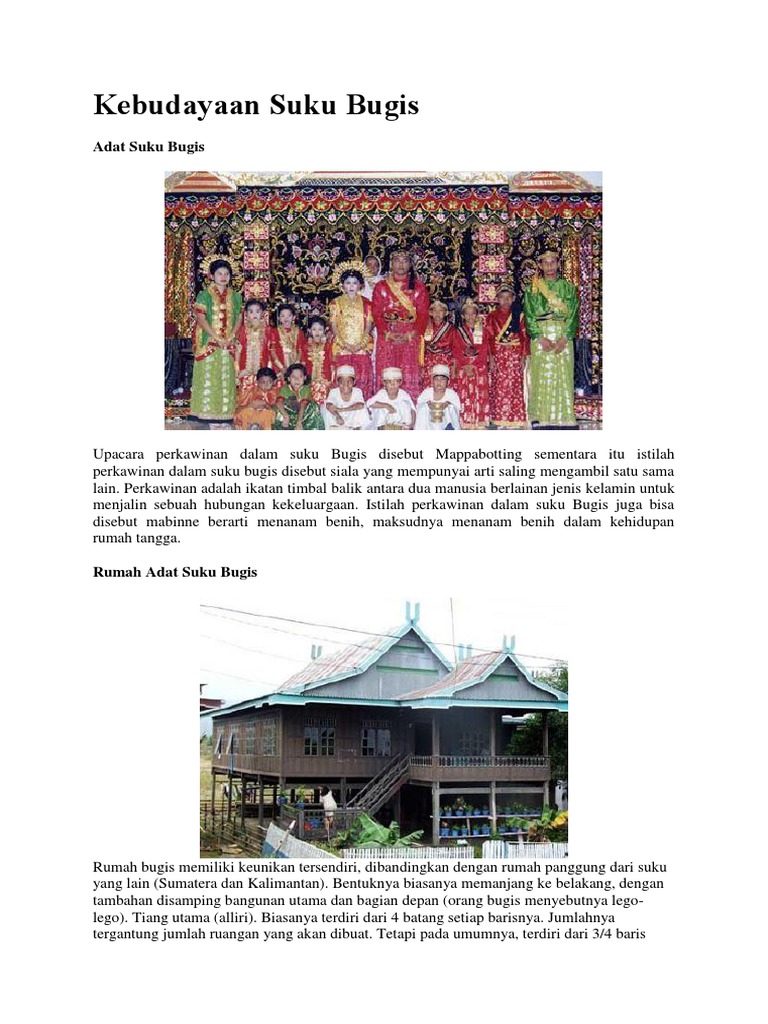 Kebudayaan dan Adat Suku Bugis | PDF