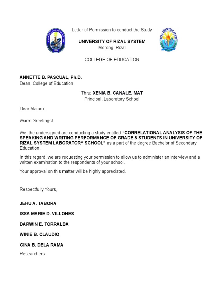 Letter To The Principal | PDF