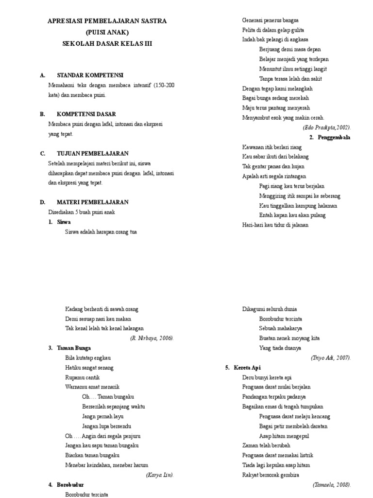 16 - Puisi Siswa-Penggembala-Taman-Borobudur-Kereta Api - Gina Karlina ...