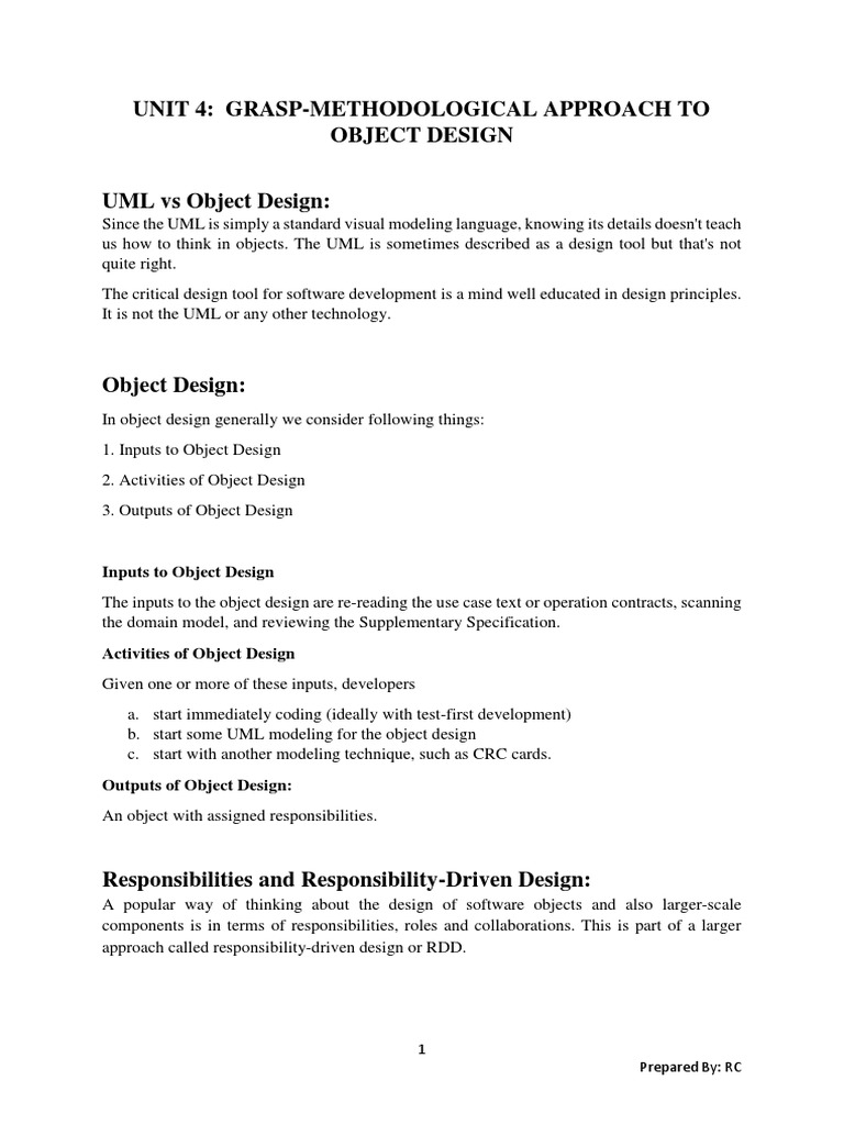 Unit 4: Grasp-Methodological Approach To Object Design | PDF | Object Oriented Programming ...