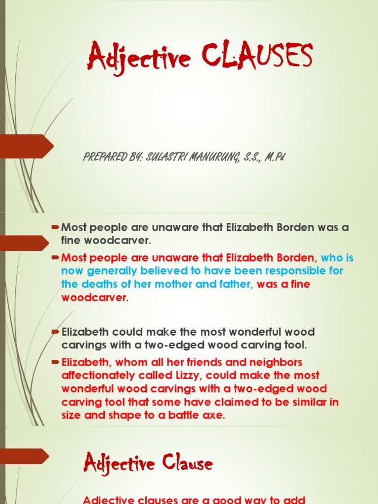 Adjective Clauses | PDF | Adjective | Object (Grammar)