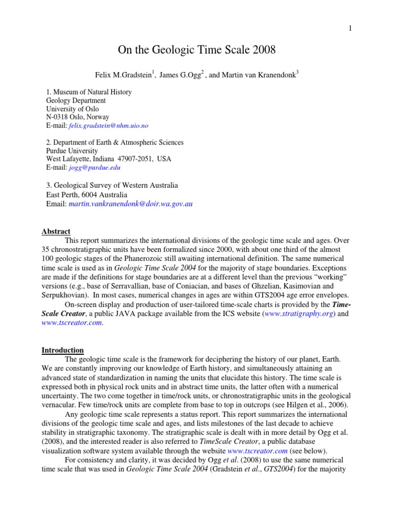 On The Geologic Time Scale 2008: Felix - Gradstein@nhm - Uio.no | PDF ...