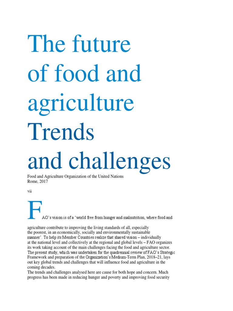 The Future of Food and Agriculture | PDF | Food And Agriculture ...
