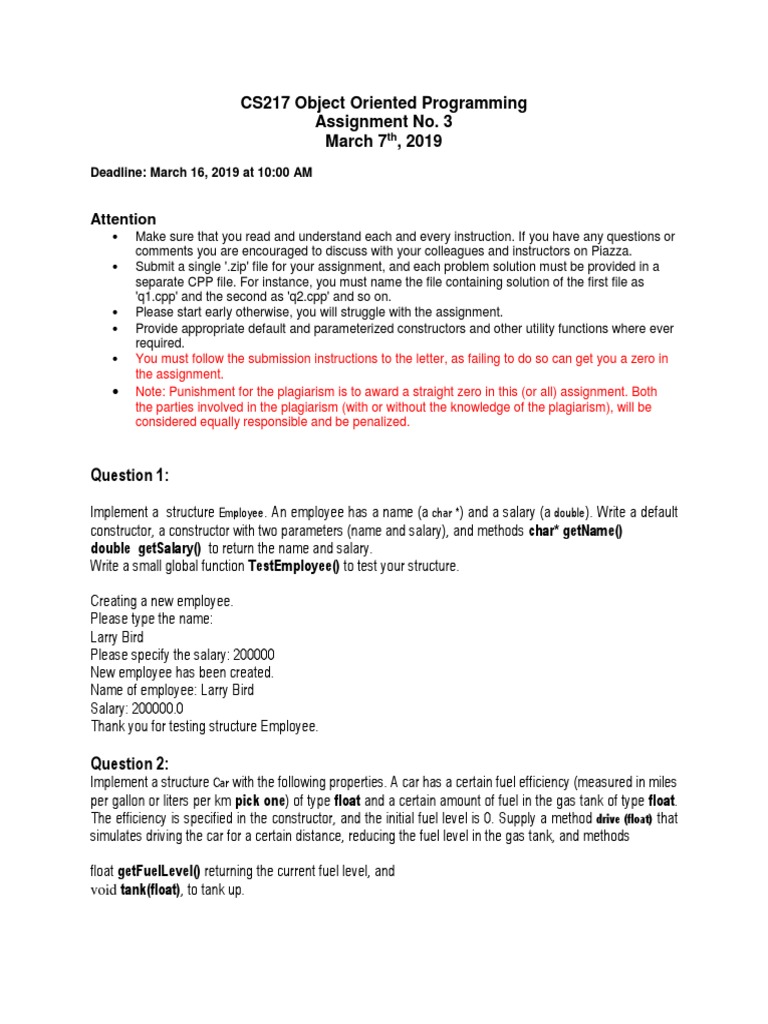 Assignment No3 Final Pdf Constructor Object Oriented Programming 2891