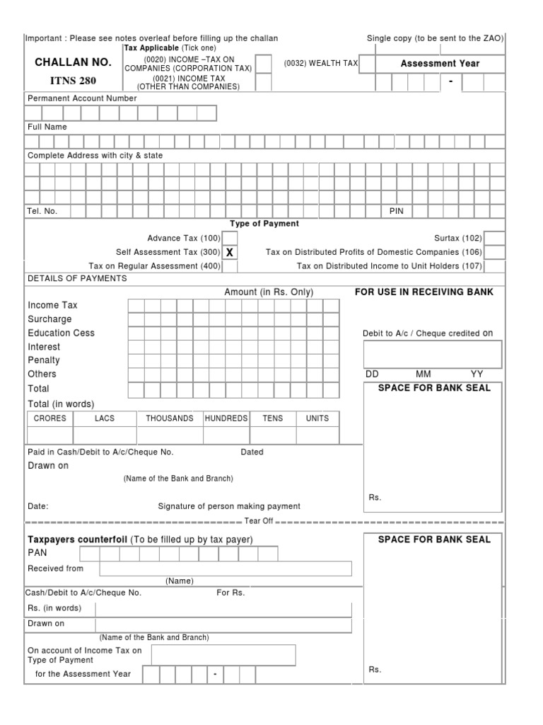 Challan 280 | PDF | Payments | Cheque