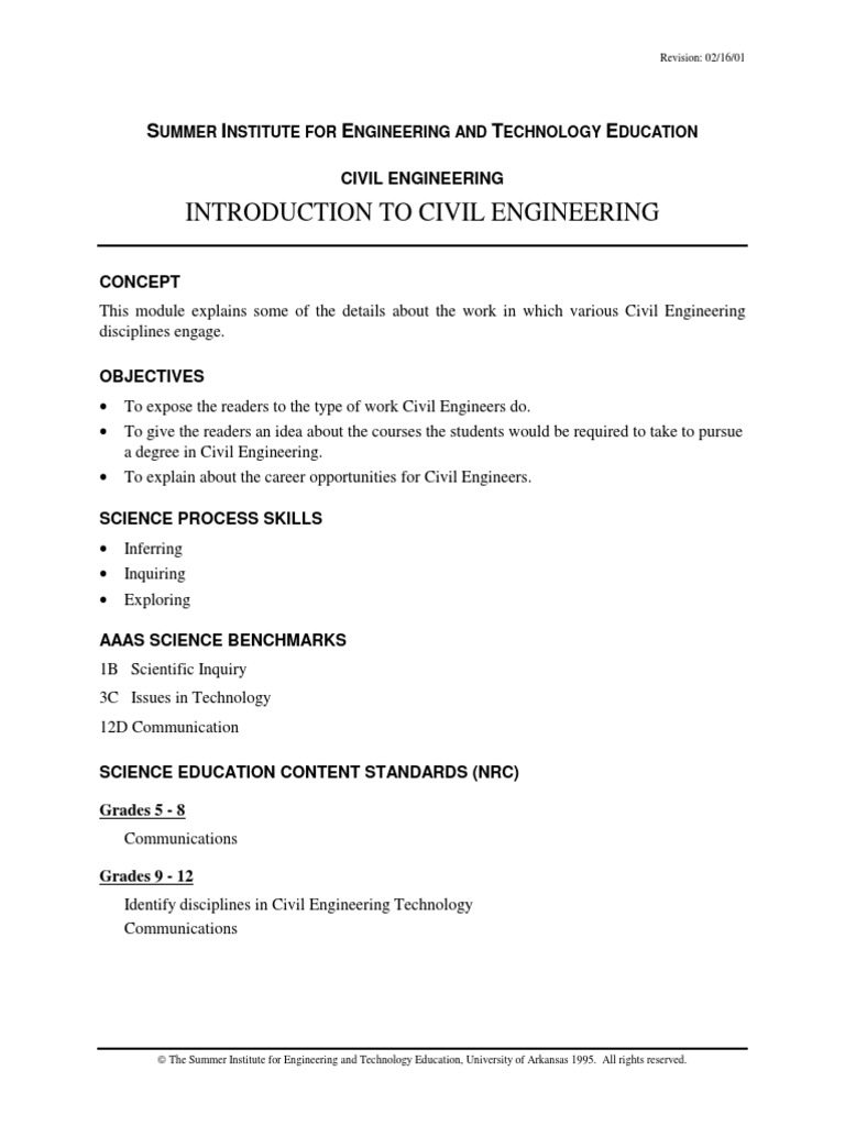 Introduction to Civil Engineering Overview | PDF | Civil Engineering ...