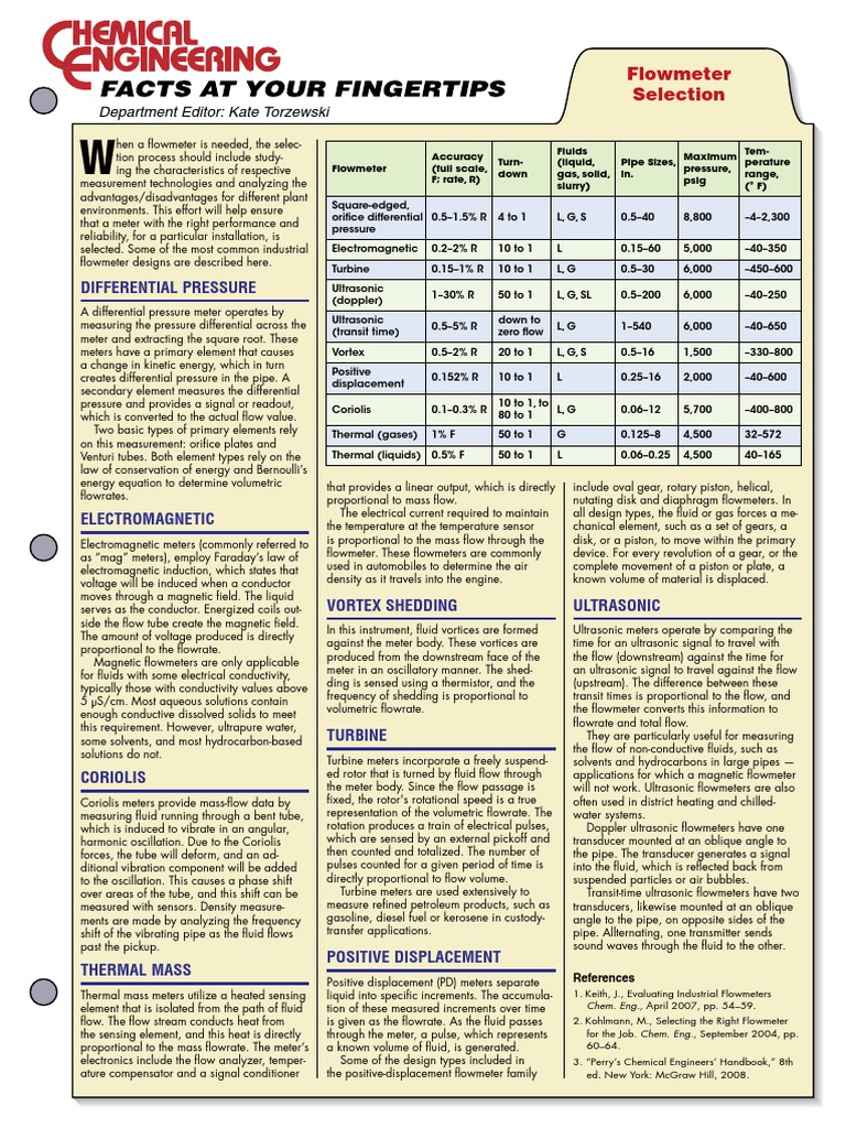 Flowmeter Selection Guide for Industries | PDF | Flow Measurement ...