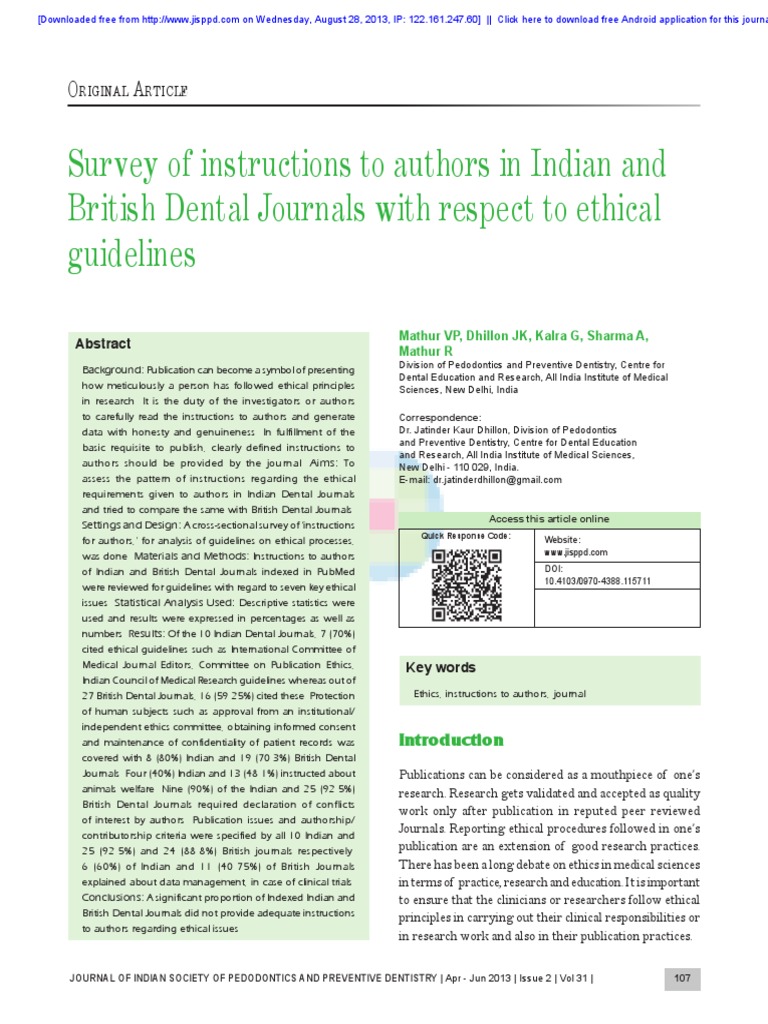 07 Journal of Indian Society of Pedodont | PDF | Institutional Review ...