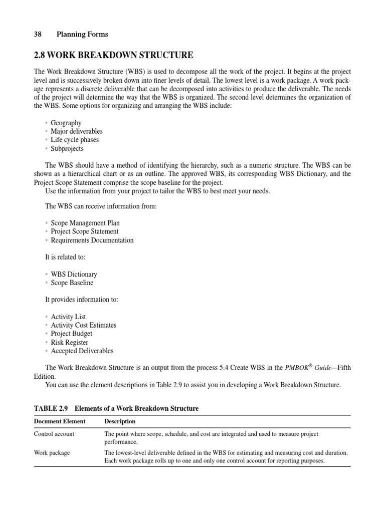 Work Breakdown Structure | PDF | Project Management | Information Science