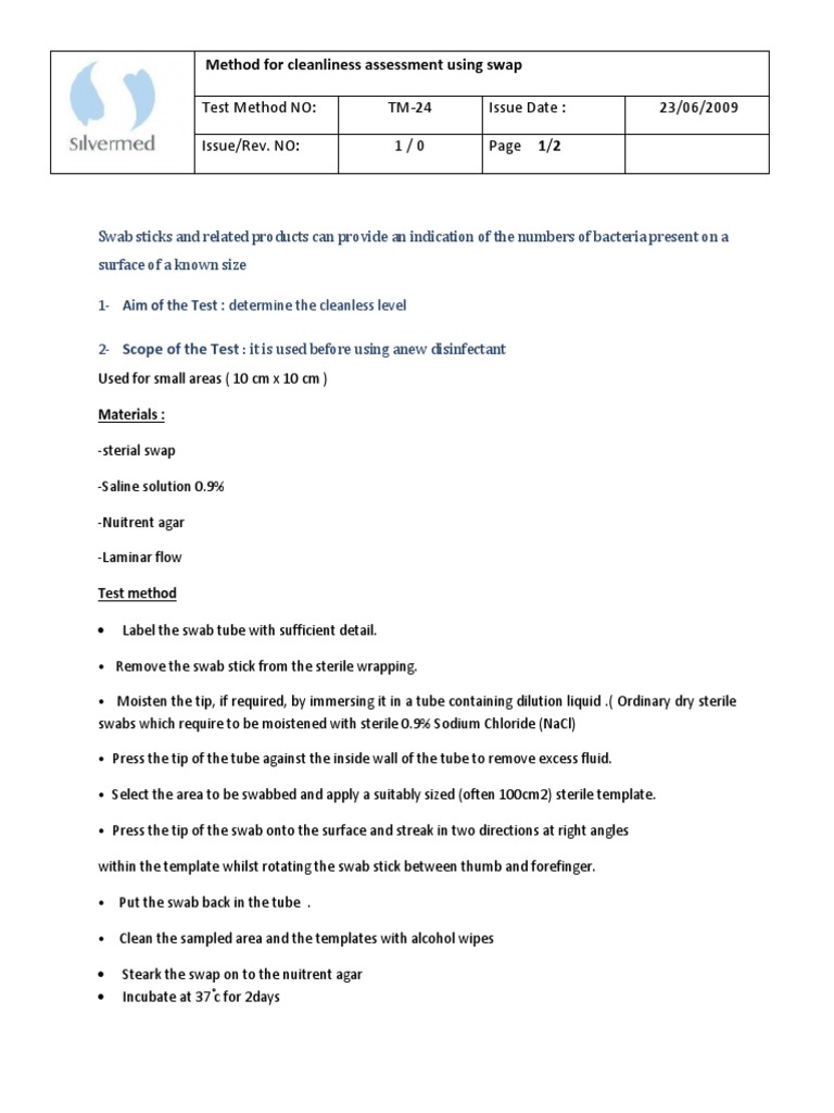 Cleanliness Assessment Using Swabs | PDF | Technology & Engineering