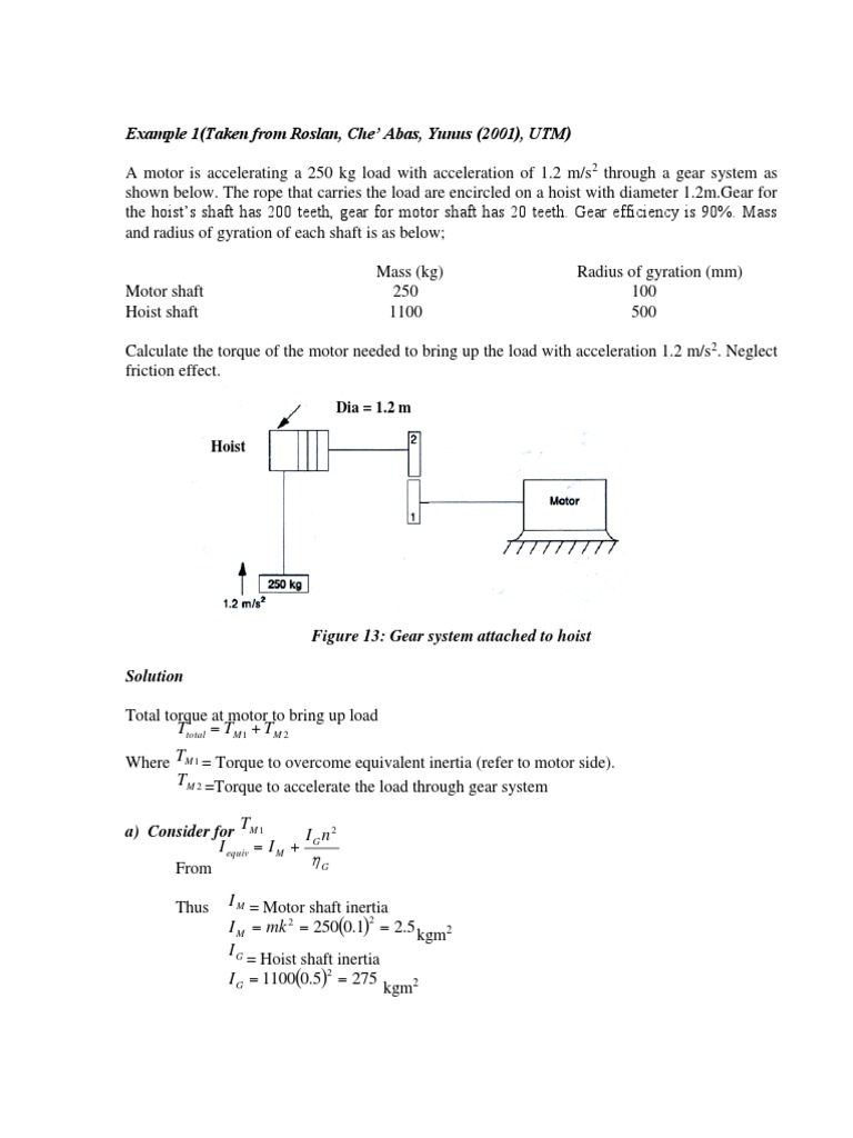 Tutorial 1 PDF | PDF | Torque | Gear