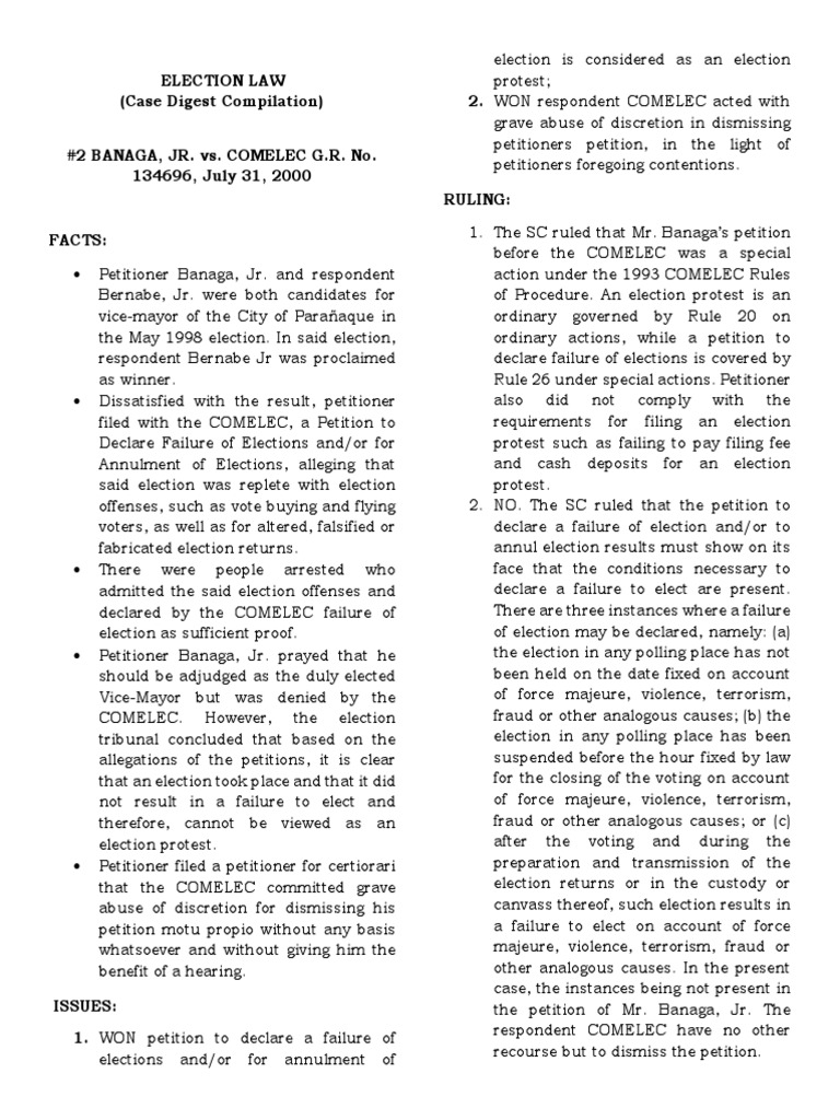 Election Law de Leon PDF | PDF | Mandamus | Commission On Elections (Philippines)
