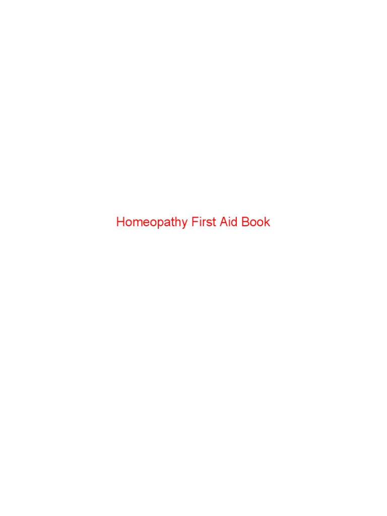 Homeo First Aid Book | PDF | Allergy | Cough
