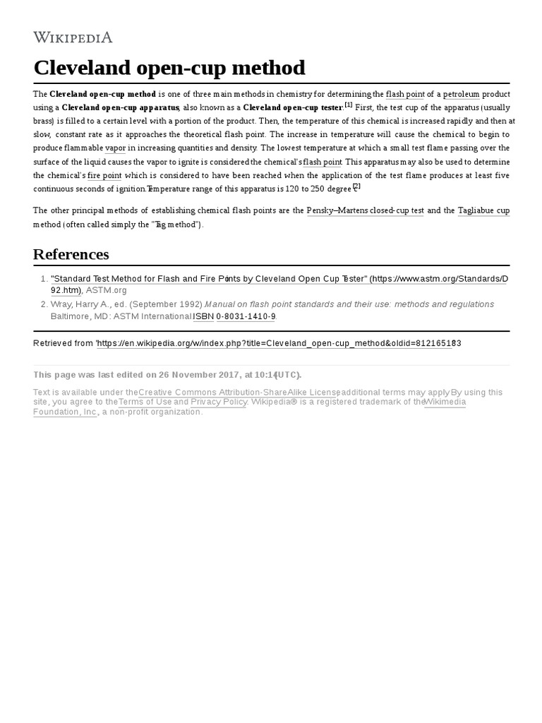 Cleveland Open-Cup Method | PDF