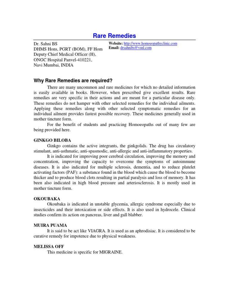 Homeo Rare-Remedies PDF | PDF | Homeopathy | Epidemiology