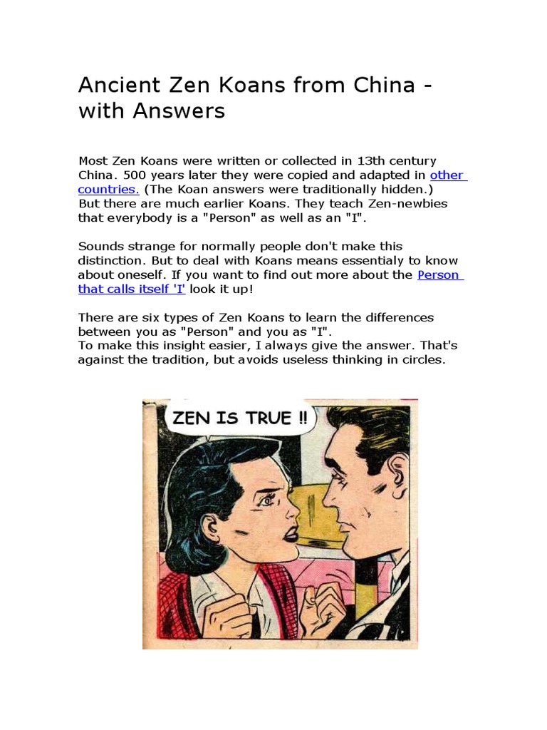 Ancient Zen Koans From China - With Answers: Other Countries | PDF ...