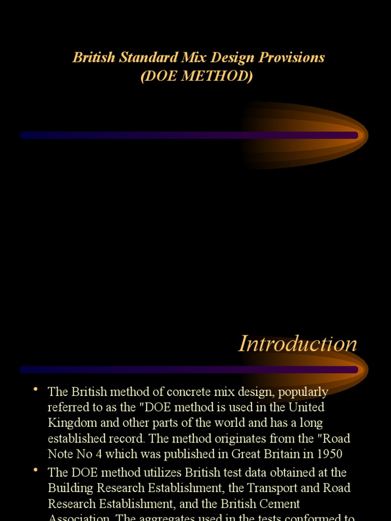Bs Mix Design Doe Method | PDF | Concrete | Cement