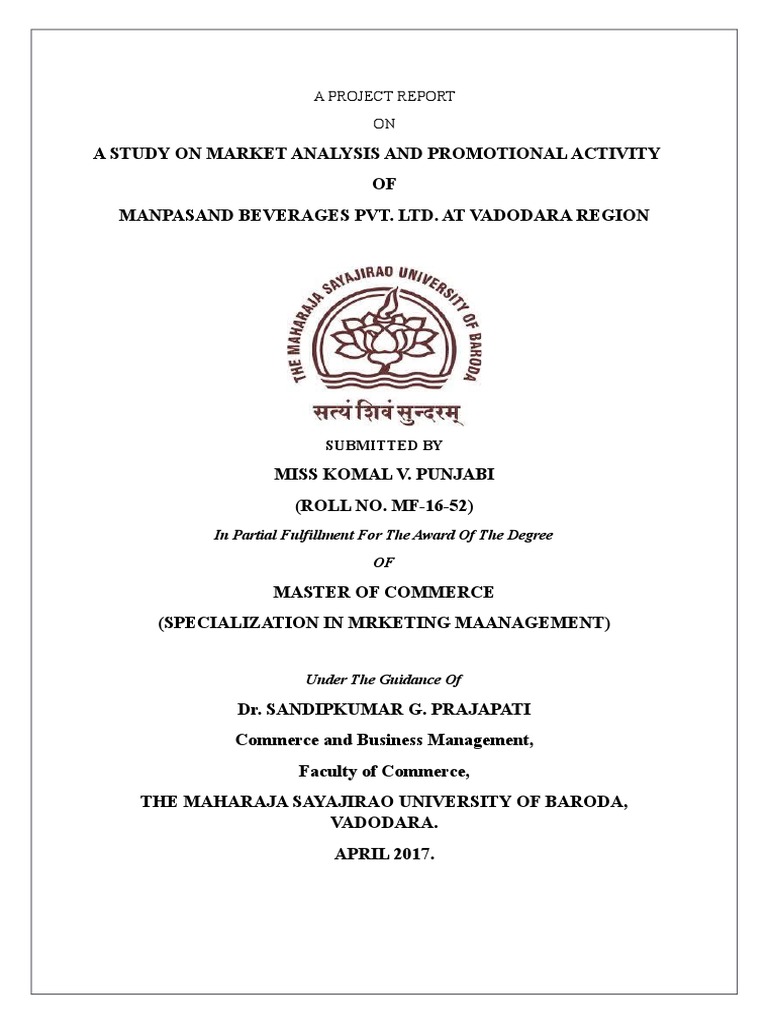 Mcom Project | PDF | Sampling (Statistics) | Drink