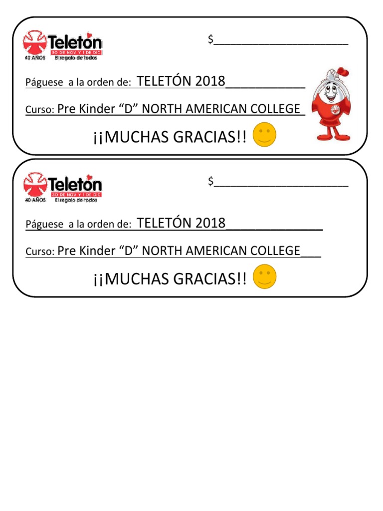 Cheque Teleton | PDF