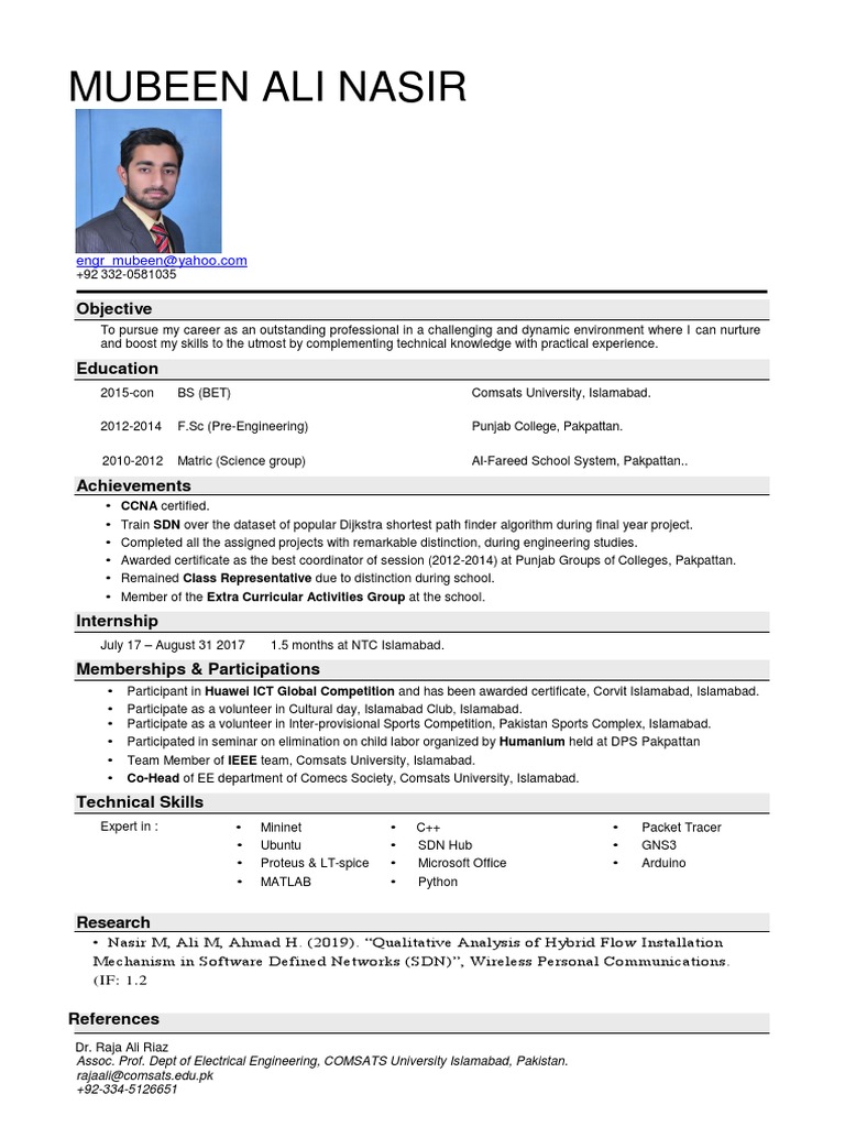 Mubeen's CV | Download Free PDF | Electrical Engineering | Engineering