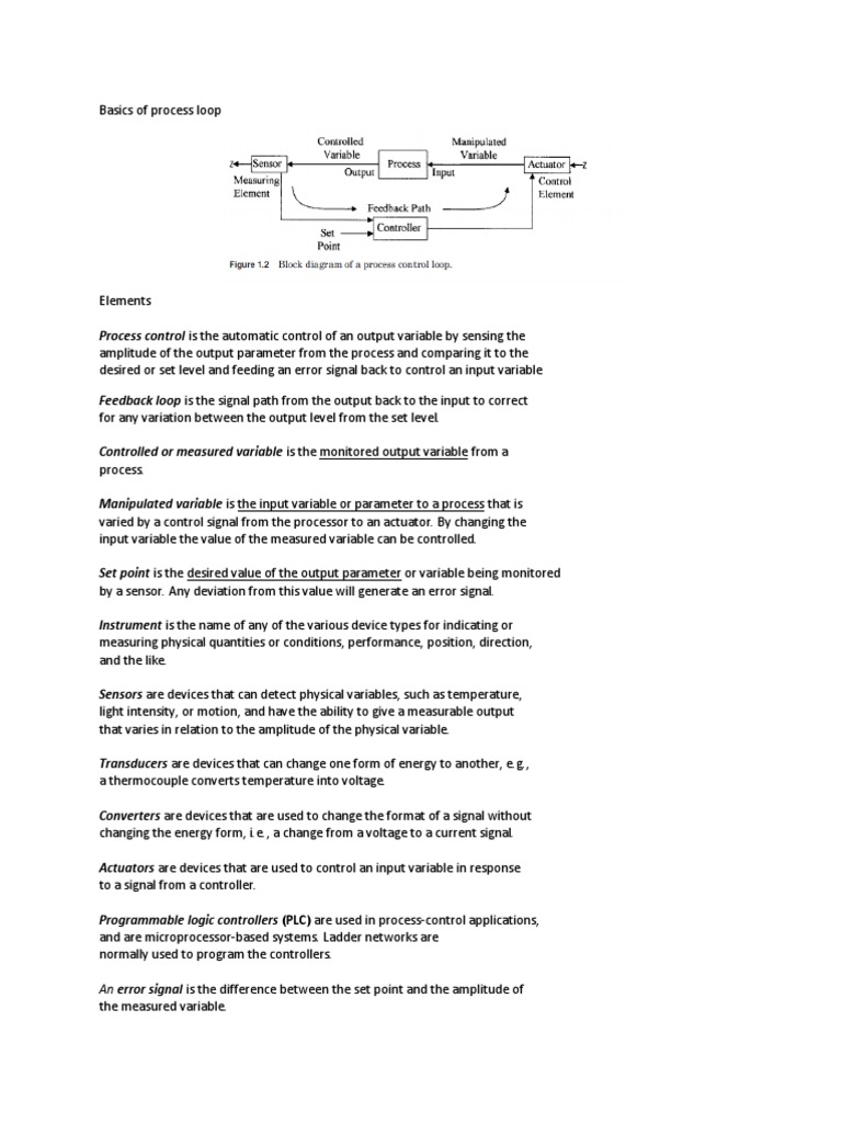 Basics of Process Loop | PDF | Control Theory | Accuracy And Precision