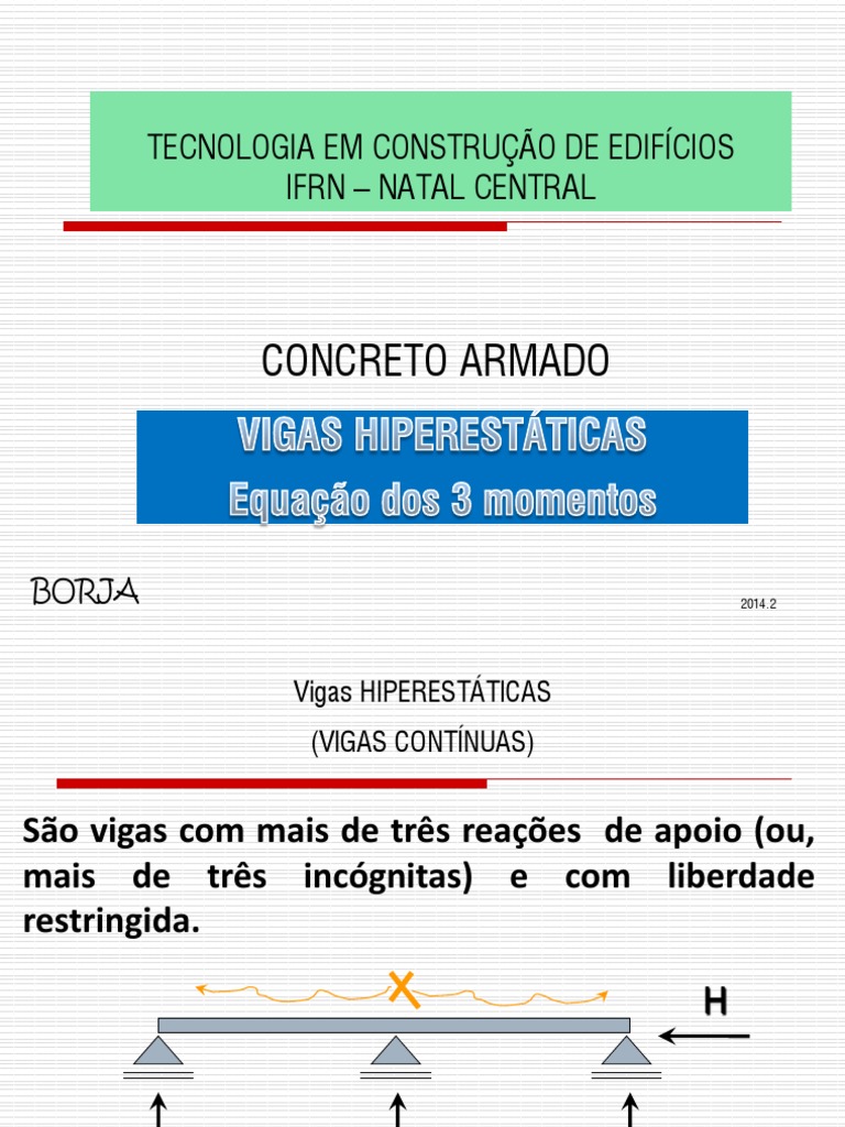 01.equacao Dos 3 Momentos - Vigas Hiperestaticas | PDF | Equações | Viga