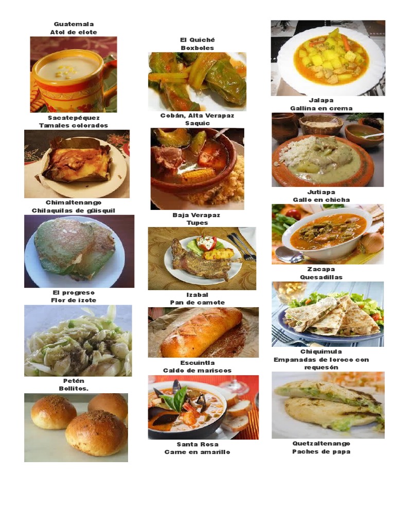 Comidas Tipicas de Los 22 Departamentos de Guatemala | PDF