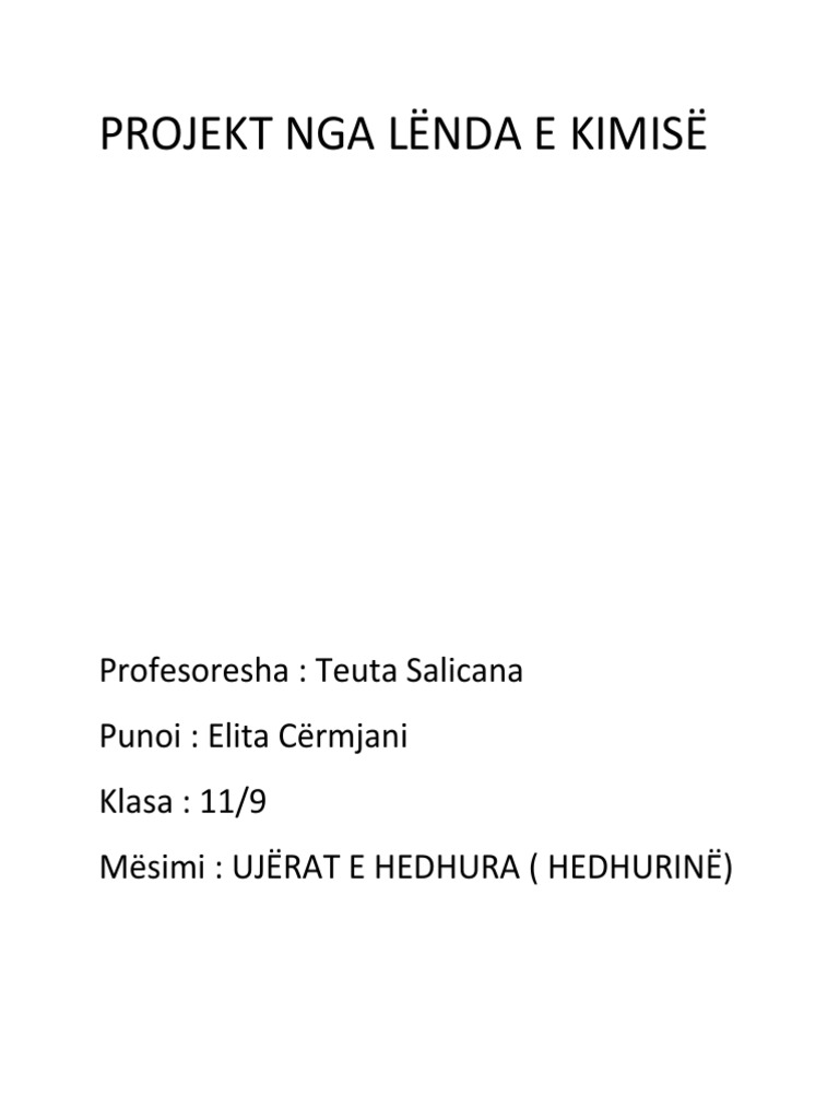 Ujërat e Hedhura | PDF