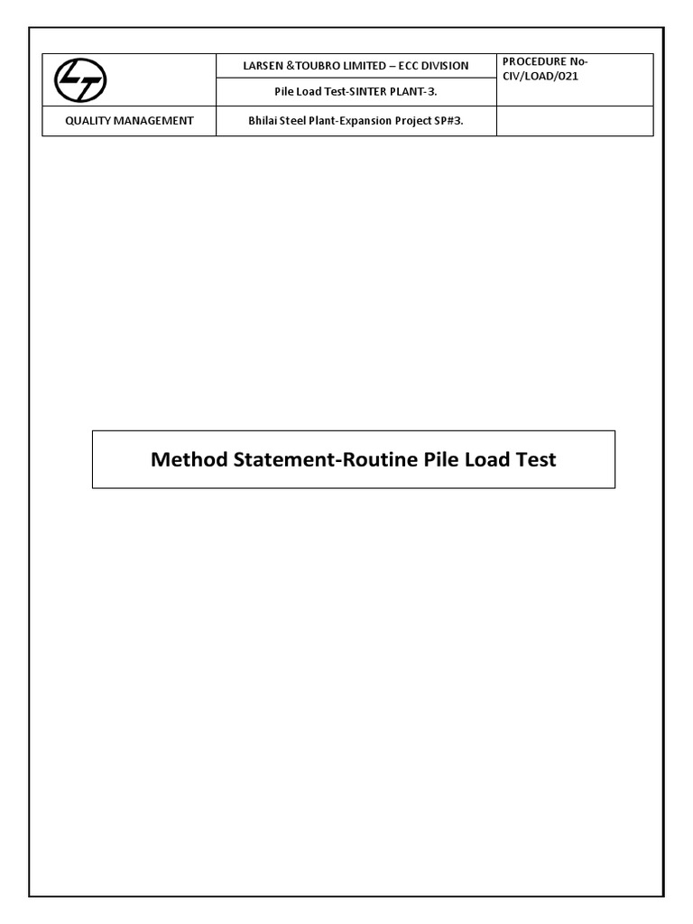 Pile Load Test Procedure-2 | PDF | Deep Foundation | Specification ...