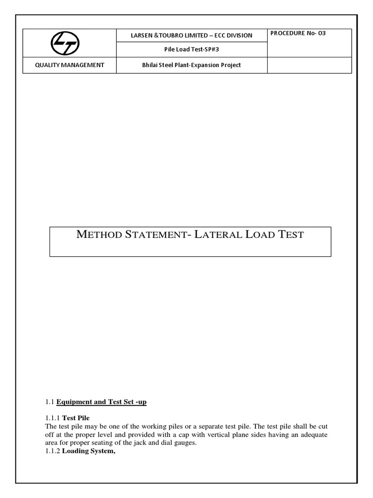 Pile Load Test Procedure-1 | PDF | Deep Foundation | Civil Engineering