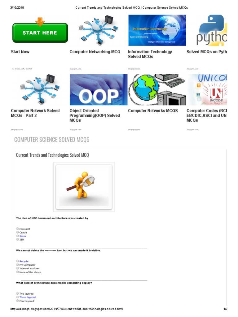Current Trends and Technologies Solved MCQ - Computer Science Solved ...